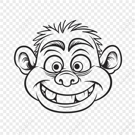 흑백 색칠하기 책 개요 스케치 드로잉에서 재미있는 원숭이 얼굴 벡터웃다선 그리기 Png 일러스트 무료 다운로드 Lovepik