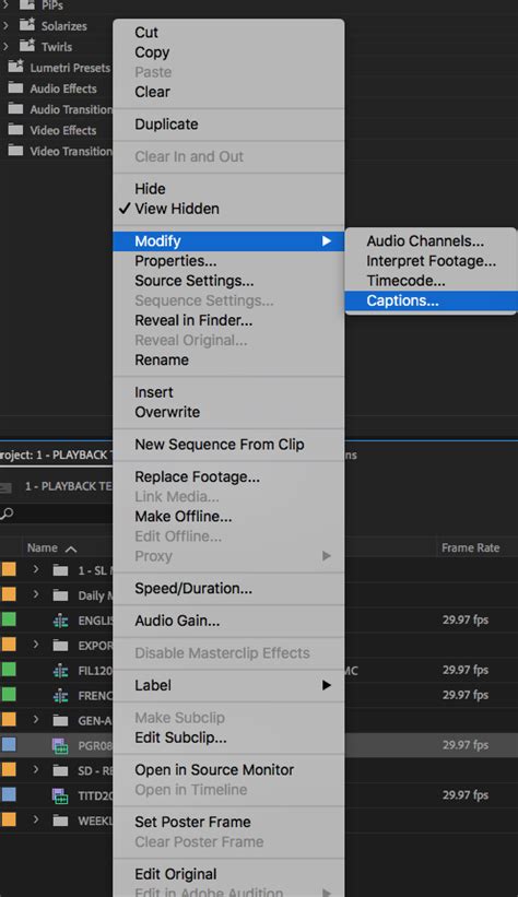solved closed captioning in file not showing up on import adobe