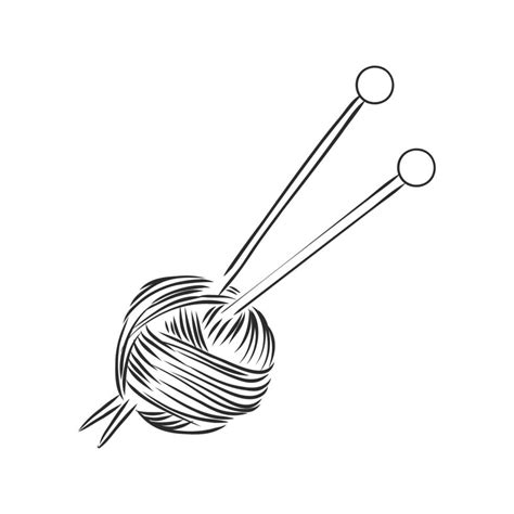 Knitting Needles Vector Sketch 11093172 Vector Art At Vecteezy