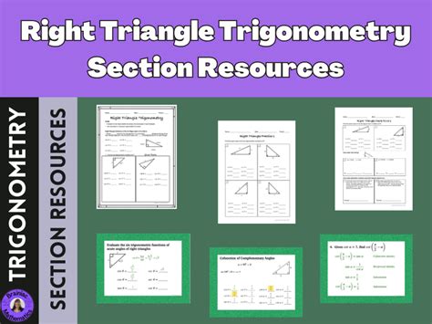 Right Triangle Trigonometry Section Resources Teaching Resources