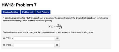 Solved Hw13 Problem 7 Previous Problem Problem List Next