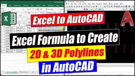 Create 2d And 3d Polylines Using X Y Z Coordinates In An Excel Sheet Excel Formula For Polyline