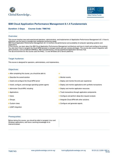 ibm cloud apm v8 1 4 course tm674g pdf pdf cloud computing