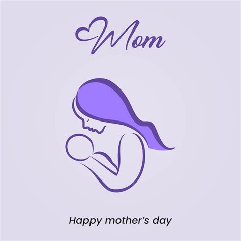 어머니 와 아들 이 있는 보라색 배경 프리미엄 벡터