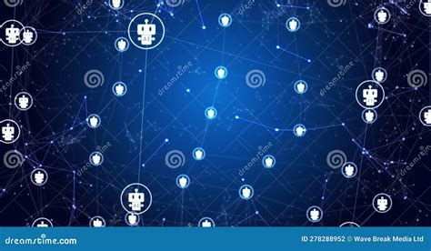Animation Of Connections With Ai Chatbots And Data Processing Stock