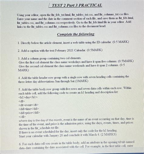 solved test 2 part 3 practical using your editor open the