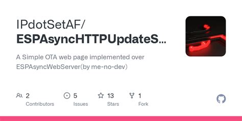 github ipdotsetaf espasyncupdateserver a simple ota web page