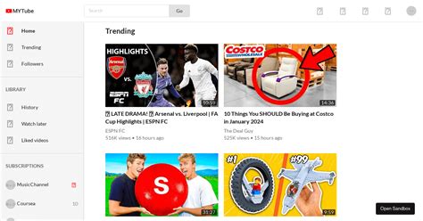 Youtube React Codesandbox