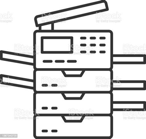 오픈 용지 트레이 개념 벡터 아이콘 디자인 오프셋 인쇄 기호 디지털 프린터 서비스 표지판 Cmyk 컬러 인쇄 장비 스톡