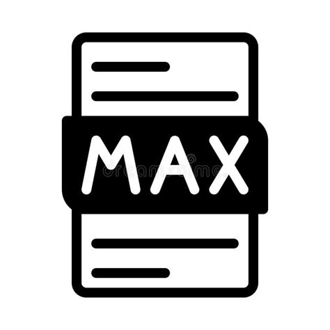 Max File Type Icon Files Document Graphic Design With Outline Style Vector Illustration Stock