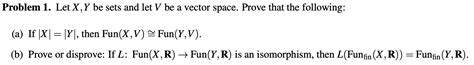 Solved Problem Let X Y Be Sets And Let V Be A Vector Chegg Com