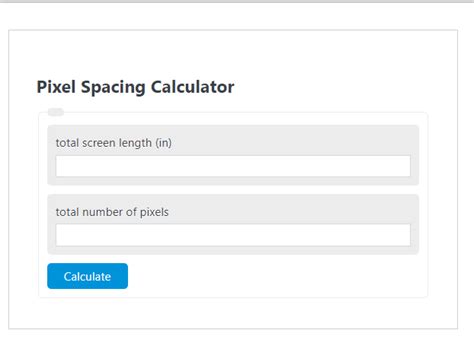 Pixel Spacing Calculator Calculator Academy