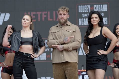 Rousey Left Jake Paul Centre And Gina Carano Medianews Group Via Getty Images