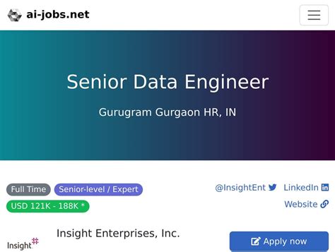 Hiring Senior Data Engineer In Gurugram Gurgaon Hr In Raimljobs