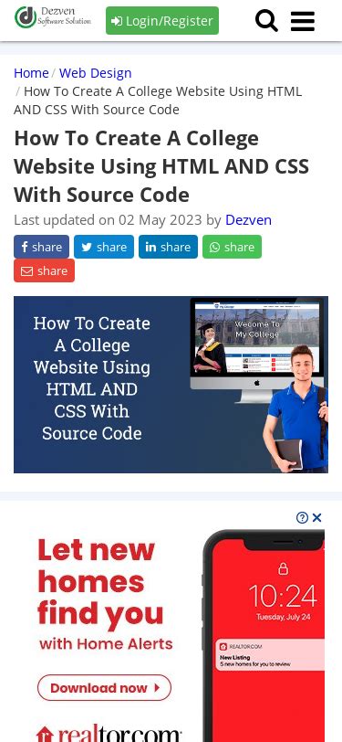 Projecthow To Create A College Website Using Html And Css With Source Code Seo