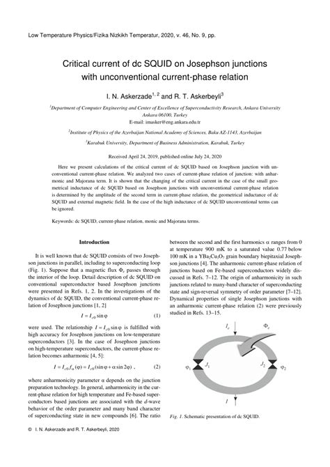 Pdf Critical Current Of Dc Squid On Josephson Junctions With Unconventional Current Phase Relation