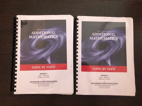 Igcse Add Maths 0606 Topical Past Year Questions Hobbies And Toys Books
