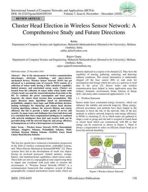 Pdf Cluster Head Election In Wireless Sensor Network A Comprehensive