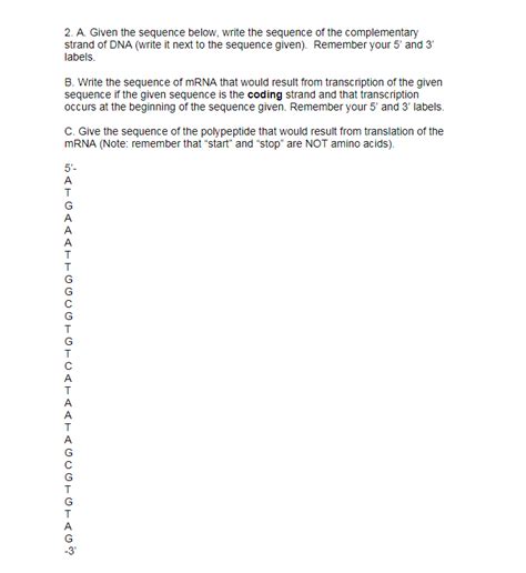 1 the sequence given below is one strand of dna a