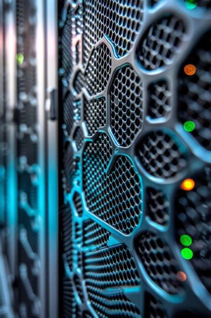 Close Up Of Server Rack Modern Data Center Technology Cloud Computing And Digital Infrastructure