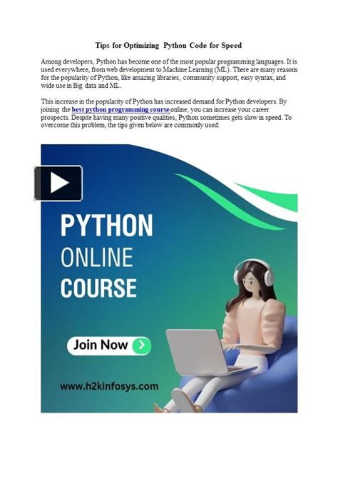 Ppt Tips For Optimizing Python Code For Speed Powerpoint Presentation Free To Download Id
