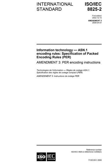 ISO IEC Amd Information Technology ASN Encoding Rules Specification Of