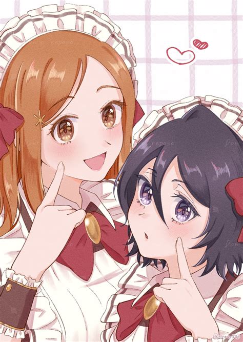 Kuchiki Rukia And Inoue Orihime Bleach Drawn By Rinner Danbooru