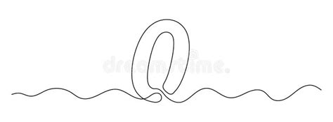 Number 0 In Continuous Line Drawing Style Abstract Drawing Number Zero Stock Vector
