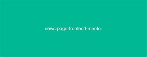 News Page Frontend Mentor