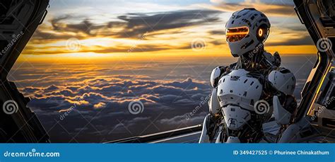 Advanced Humanoid Robot Conducts Chemical Research In A Modern Laboratory Royalty Free Stock