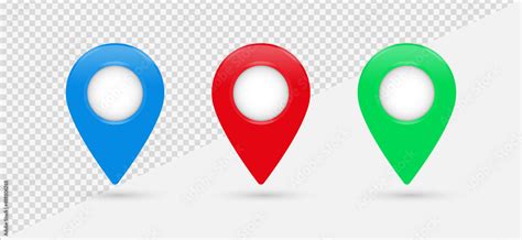 D Location Pin Pointer Icon Isometric Red Map Pointers Icons Place Location And Destination