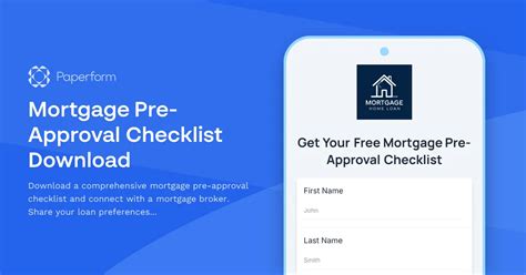 Mortgage Pre Approval Checklist Download Form Template Paperform