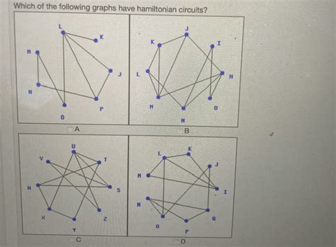 Solved Which Of The Following Graphs Have Hamiltonian Chegg