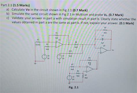 Solved Part Marks A Calculate Vo In The Circuit Chegg Com