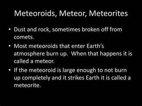 Ppt Comets Meteors And Asteroids Powerpoint Presentation Free Download Id 3060208