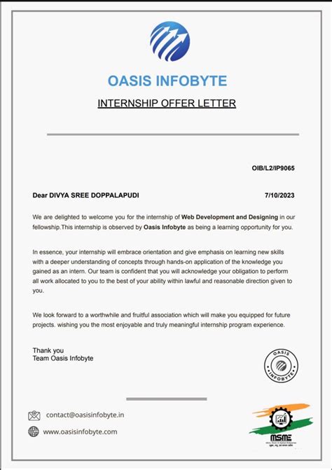 oasisinfobyte oasisinfobyte webdevelopmentinternship doppalapudi
