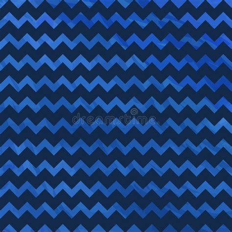 Vector Blue Pattern With Geometric Zigzag Lines Repeating Minimalistic Texture Stock Vector