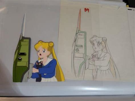 Sailor Moon Original Anime Cel Usagi Luna Set Of 2 4454100912