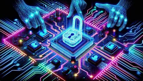 Premium Photo Human Hands Using Digital Padlock On Digital Microcircuits Background To Secure