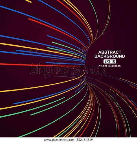 Colourful Curve Composition Have Sense Perspective Stock Vector