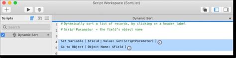 sorting columns in filemaker