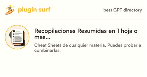 recopilaciones resumidas en 1 hoja o mas gpt information latest