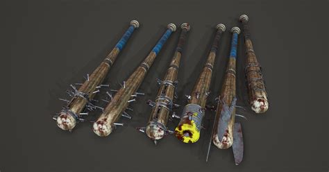modular baseball bats 3d weapons unity asset store