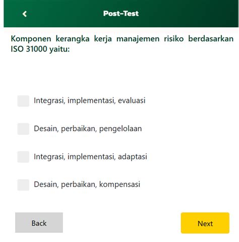 Post Test Komponen Kerangka Kerja Manajemen StudyX