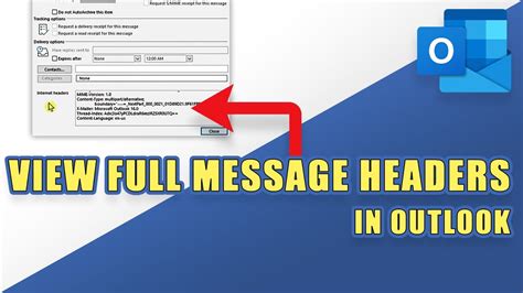 Outlook How To View FULL MESSAGE HEADERS 2 Methods YouTube