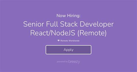 Senior Full Stack Developer Reactnodejs Remote At Manypixels
