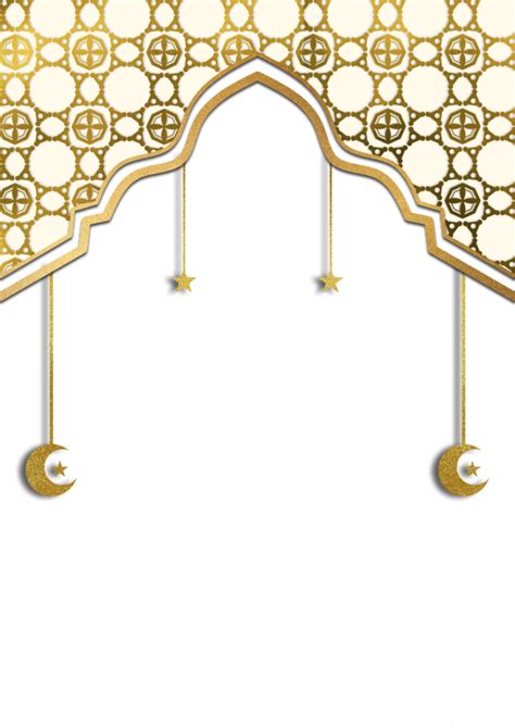 Golden Arabic Background With A Mosque And Stars 56838155 Png