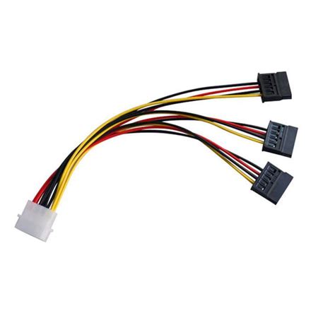 4 Pin Ide Molex To 3 Serial Ata Sata Power Splitter Extension Cable Connectors Bd