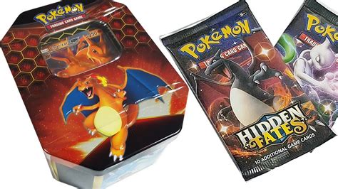 리자몽gx 카드와 흑자몽 팩이 들어있는 포켓몬 카드 틴케이스 까기 Youtube