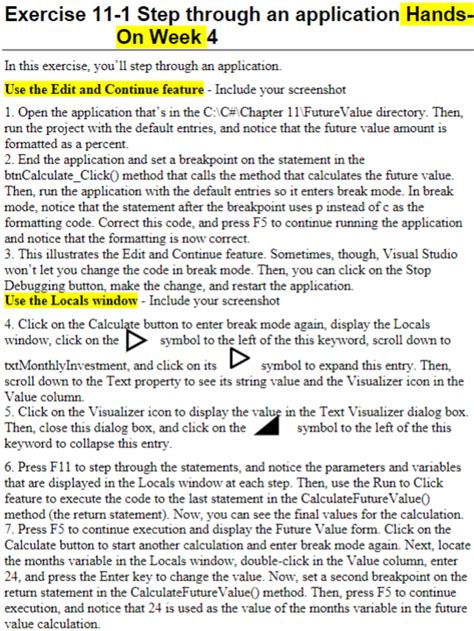 Solved On Week 4 In This Exercise Youll Step Through An